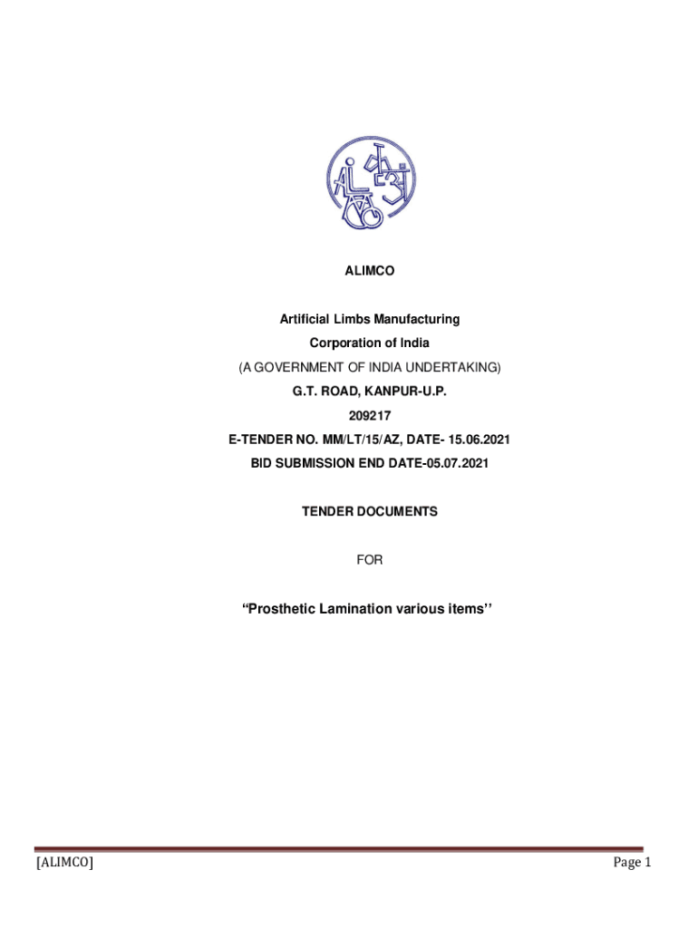 Fillable Online ALIMCO: Artificial Limbs Manufacturing Corporation of ...