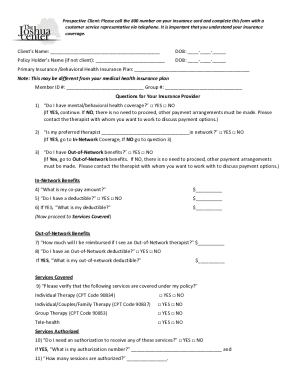 Fillable Online Prospective Client Insurance Form. ... Fax Email Print ...