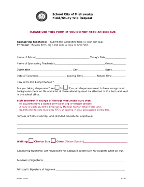 Fillable Online Field/Study Trip Request Fax Email Print - pdfFiller