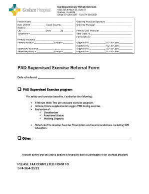 Fillable Online Cardiac Rehabilitation Referral Form Fax Email Print ...