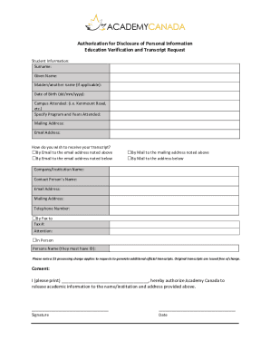 Fillable Online Authorization for Disclosure of Personal Information ...