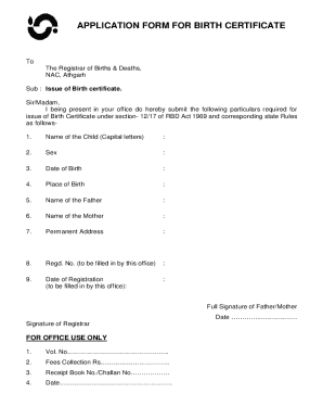 Fillable Online BIRTH & DEATH APPLICATION FORM Fax Email Print - pdfFiller