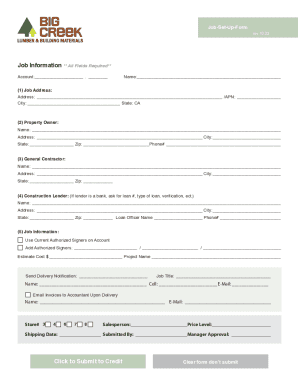 Fillable Online Job-Set-Up-Form Fax Email Print - pdfFiller