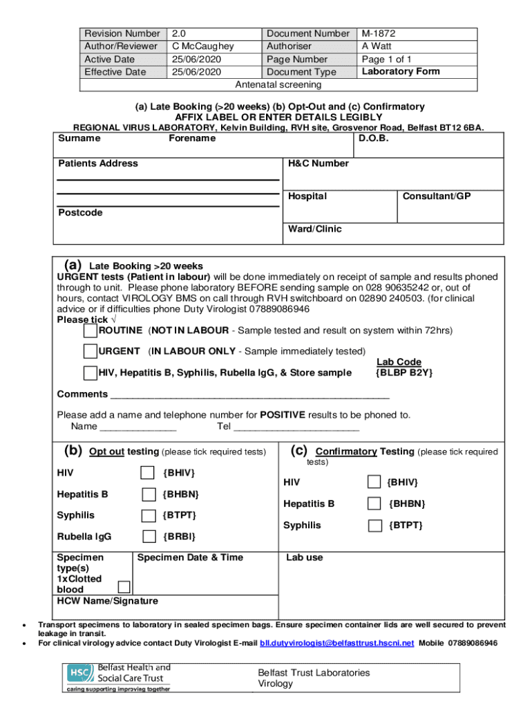 Fillable Online rvl-belfast hscni Infectious diseases in pregnancy ...