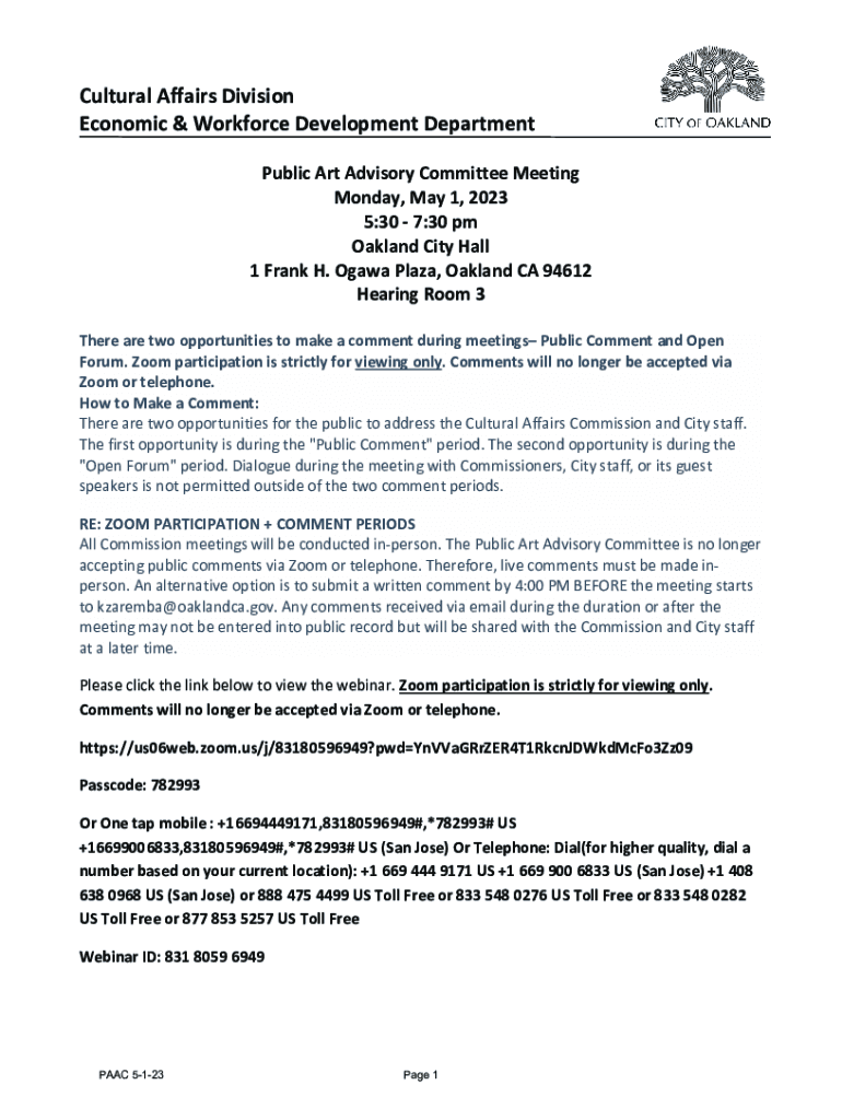 Fillable Online Economic Development & Cultural AffairsCity of San Jos Fax Email Print - pdfFiller