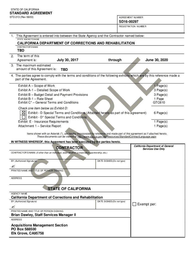Fillable Online STD 213A Standard Agreement Amendment - cloudfront.net ...