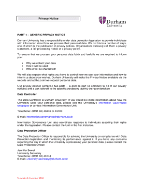 Fillable Online Privacy Notice Template Fax Email Print - pdfFiller