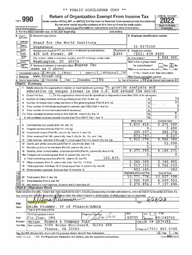 Fillable Online Form 990 (2022) Fax Email Print - pdfFiller