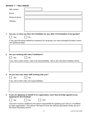 Fillable Online Countryside Stewardship Facilitation Fund Application ...