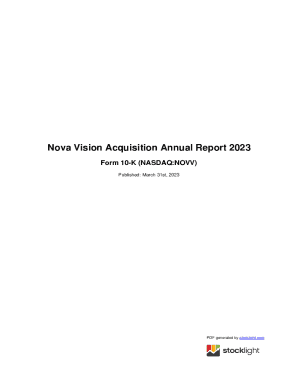 Fillable Online Nova Vision Acquisition : Material Agreement - Form 8-K ...
