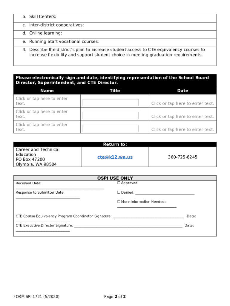 CTE Course Equivalency Waiver Application Doc Template | pdfFiller