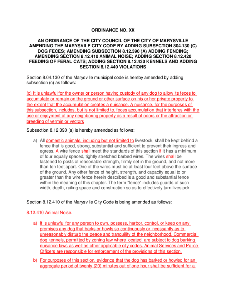 Fillable Online CHAPTER 505. - ANIMALS AND FOWLCode of Ordinances Fax ...