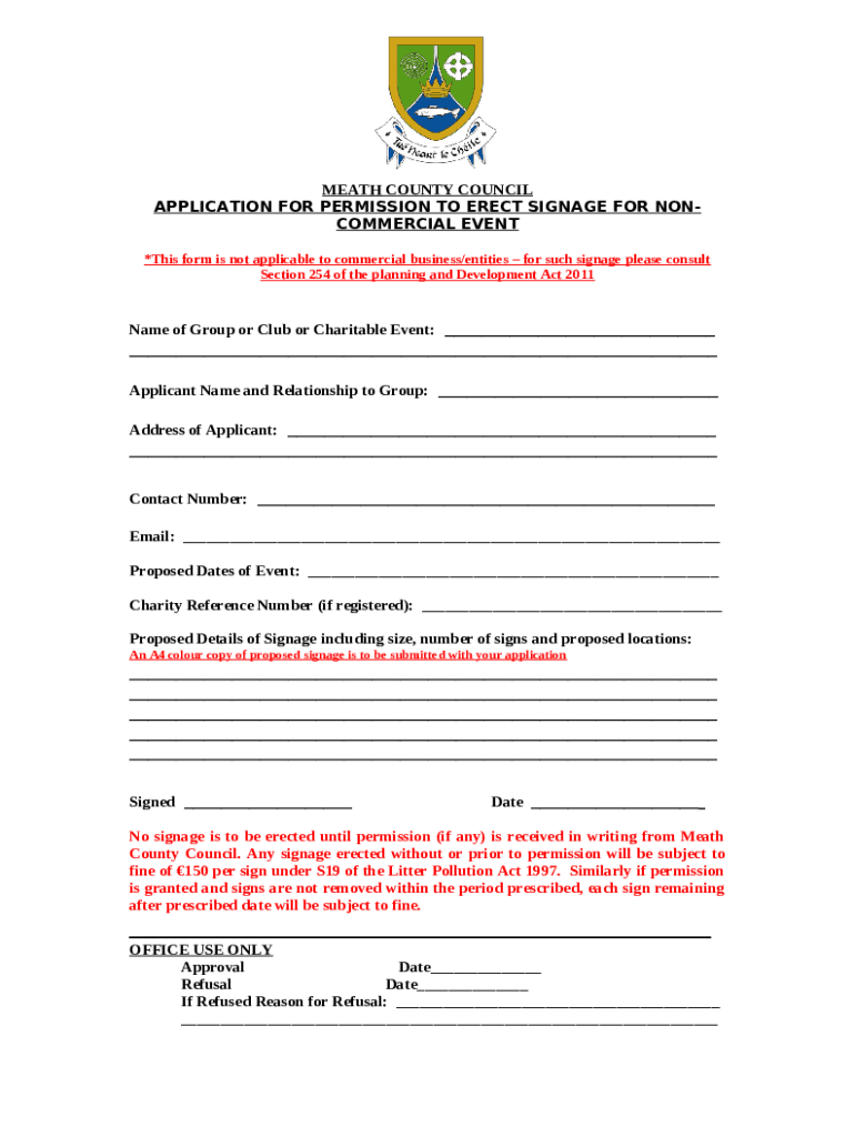 Application for Consent to Erect Event Signs in the Highway Doc ...