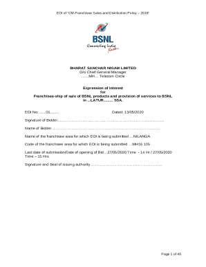 EOI ofMaster Franchisee/Super Distributor Policy Doc Template | pdfFiller