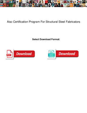 Fillable Online Aisc Certification Program For Structural Steel ...