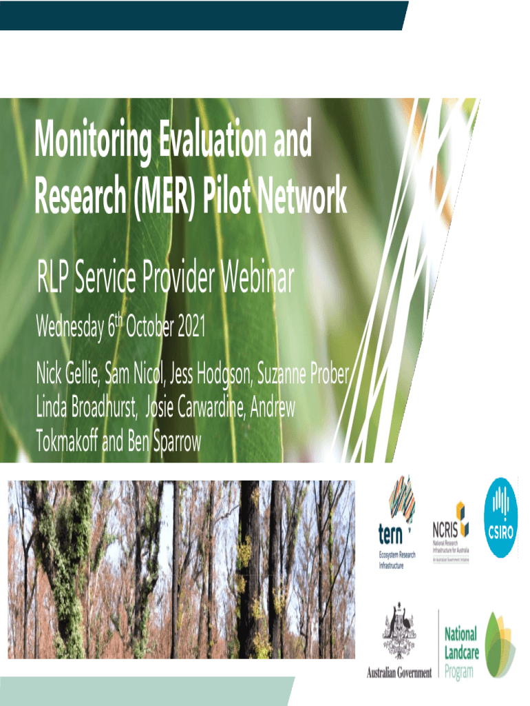 Fillable Online Monitoring Evaluation and Research (MER) Pilot Network ...