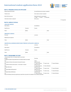 Fillable Online Under 18 International Application Form - Massey ...