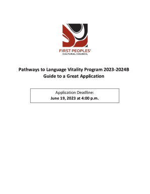 Fillable Online Pathways to Language Vitality Program 2023-2024B Guide ...