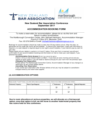 Fillable Online Accommodation and Booking Form Fax Email Print - pdfFiller