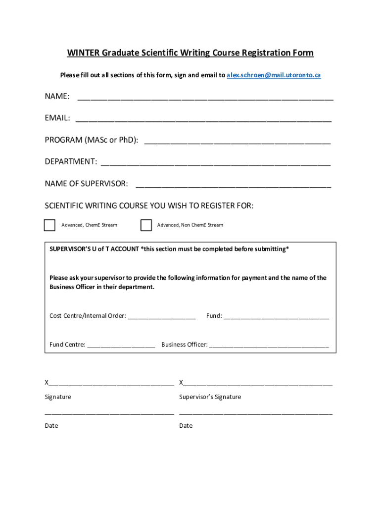 Fillable Online Graduate-Scientific-Writing-Course-Registration-Form ...