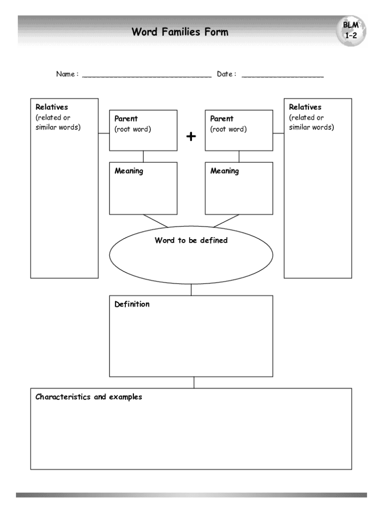 Fillable Online Word Families Form Fax Email Print - pdfFiller