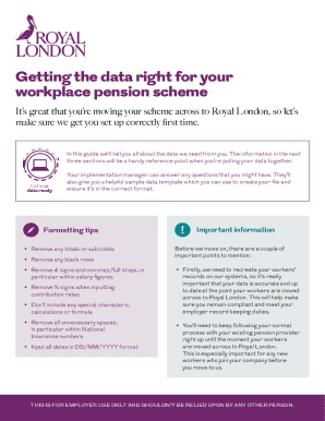 Fillable Online Getting the data right for your workplace pension scheme Fax Email Print - pdfFiller