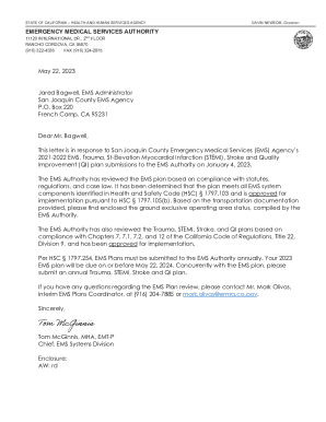 Fillable Online emsa ca San Joaquin County EMS Agency EMS Plan Fax Email Print - pdfFiller