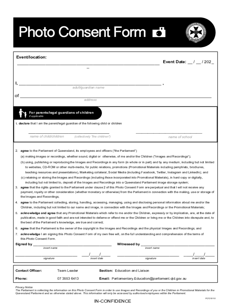 Fillable Online Photograph Consent Form During the school year, events ...