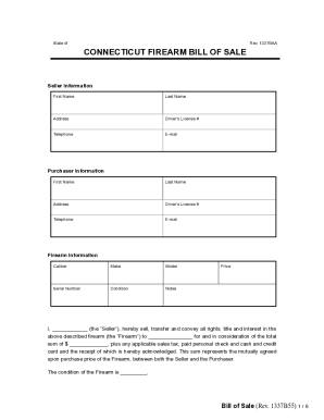 Fillable Online Free Connecticut Firearm Bill of SaleForm DPS-3-C ...
