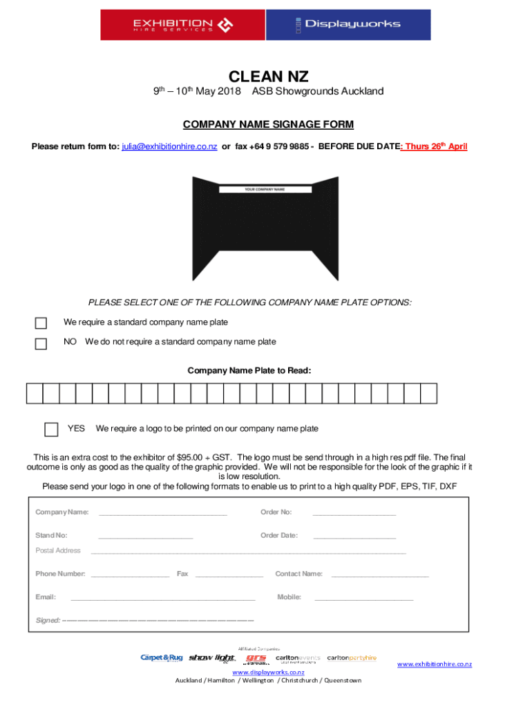Fillable Online Please return form via fax +64 9 579 9885 or email ...