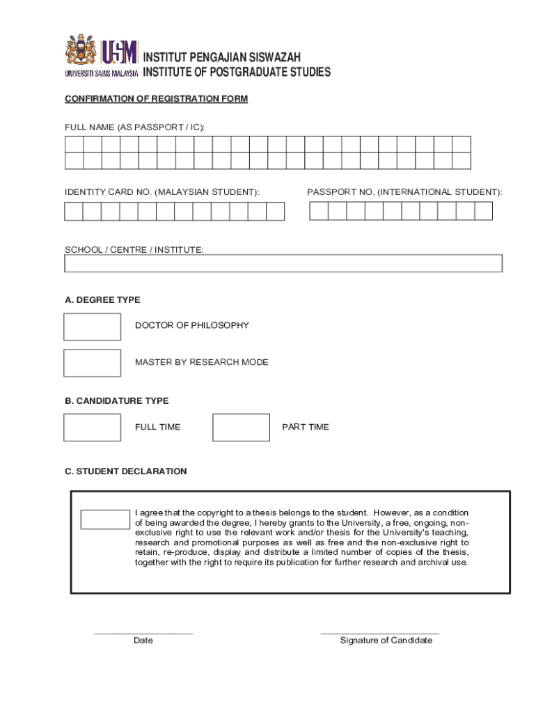 Fillable Online ips usm FULL NAME (AS PASSPORT / IC): Fax Email Print ...