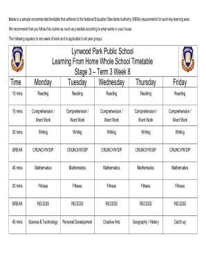 Fillable Online Term 3 Week 8 Time Monday Tuesday Wednesday Thu Fax ...