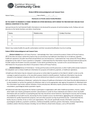 Fillable Online Patient HIPAA Acknowledgment and Consent Form Fax Email Print - pdfFiller