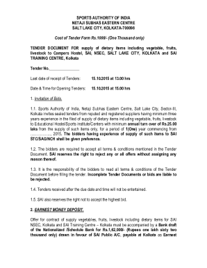 Fillable Online Tender Document for Display of Hoardings at SAI, NSEC ...
