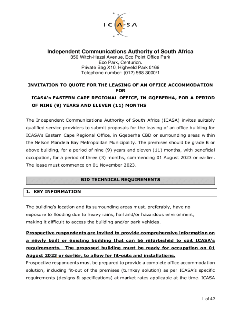 Fillable Online Icasa 51 2022 Eastern Cape Regional Office To R Fax ...