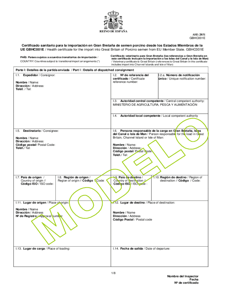 Completable En línea Veterinary Health Certificate for Export of Fresh ...