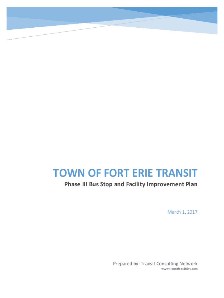 Fillable Online The Town of Fort Erie Transit Route and Service Plan ...