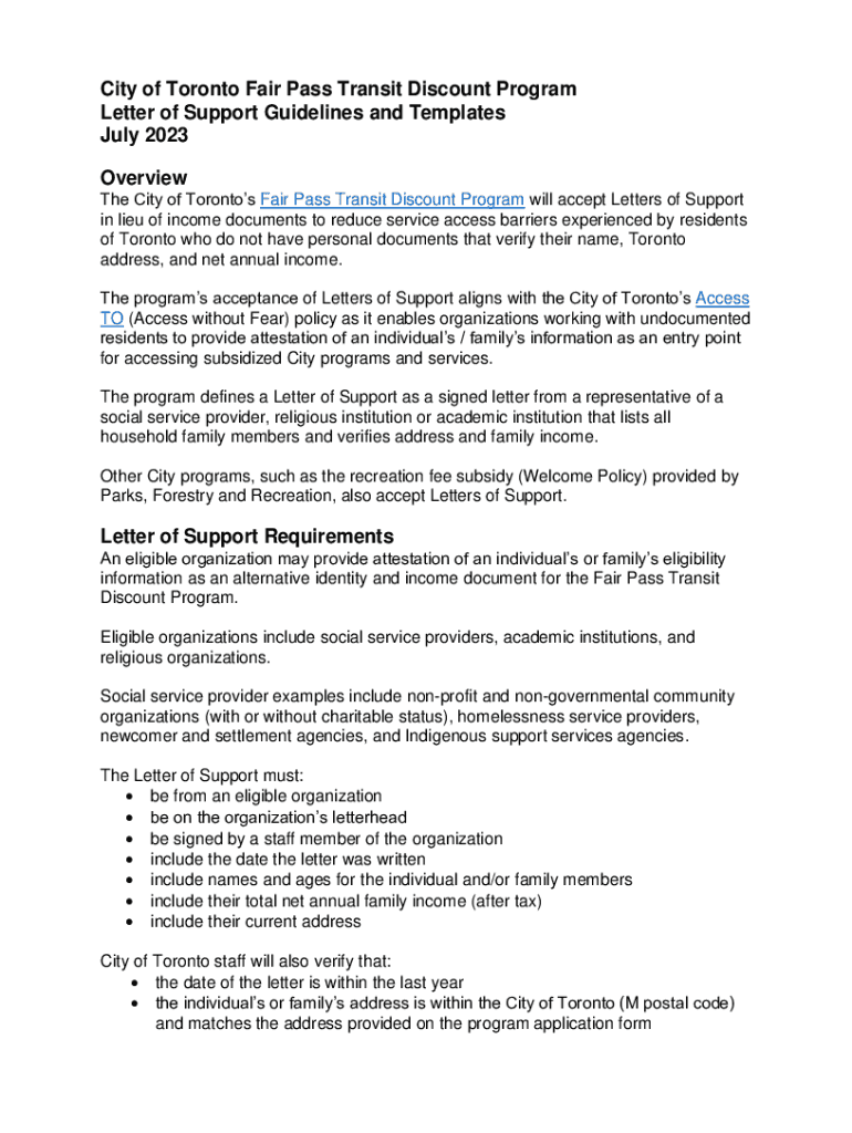 Fillable Online News Release - City of Toronto expands Fair Pass ...