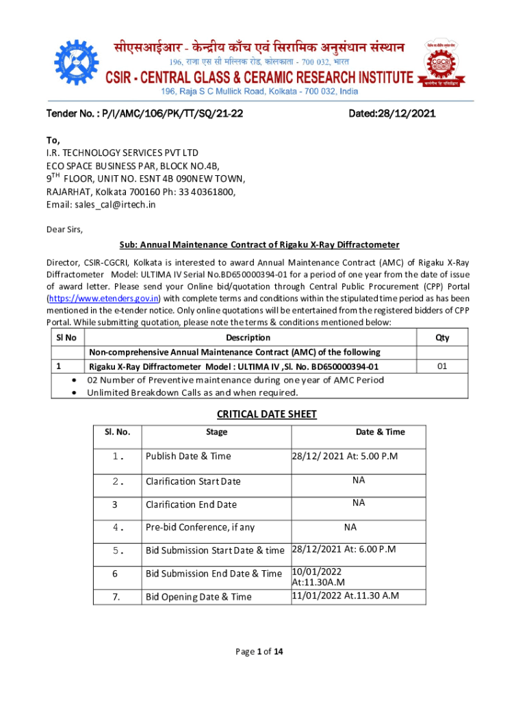 Fillable Online : P/I/AMC/106/PK/TT/SQ/21-22 Fax Email Print - pdfFiller