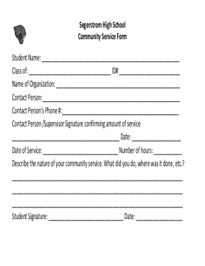Fillable Online Community Service / Forms Fax Email Print - pdfFiller