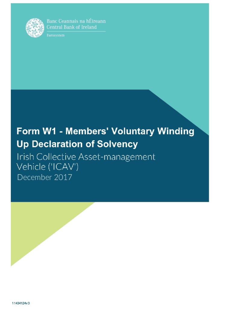 Fillable Online Form W1 - Declaration of Solvency - Central Bank ...