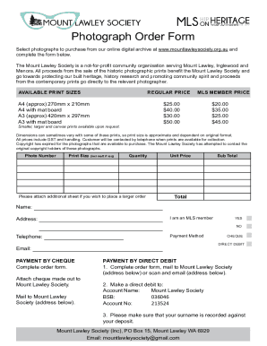 Fillable Online Image Request/ Photo Order Form Fax Email Print - pdfFiller