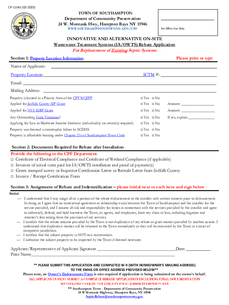 Fillable Online Wastewater Treatment Systems (IA/OWTS) Rebate ...