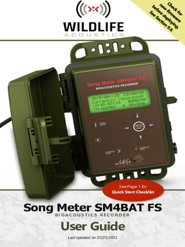 Fillable Online Song Meter SM4BAT FS Fax Email Print - pdfFiller