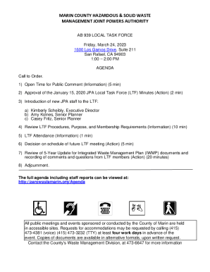 Fillable Online marin county hazardous and solid waste management joint ... Fax Email Print ...