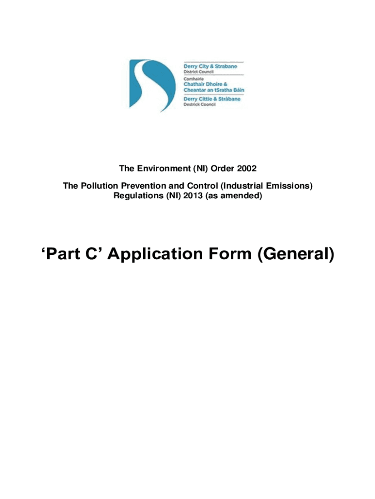 Fillable Online Application for a pollution prevention and control ...