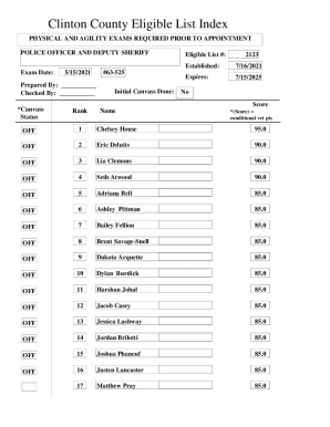 Fillable Online Agility Test Packet (Police Officer/Deputy Sheriff) Fax ...