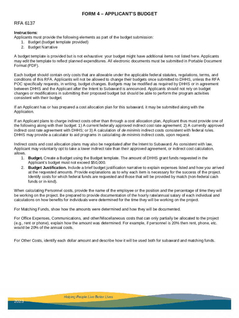 New Award Budget Sample - dhhs ne Doc Template | pdfFiller