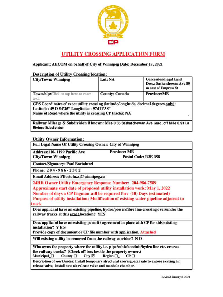 Fillable Online Utility access/crossing request form Fax Email Print ...