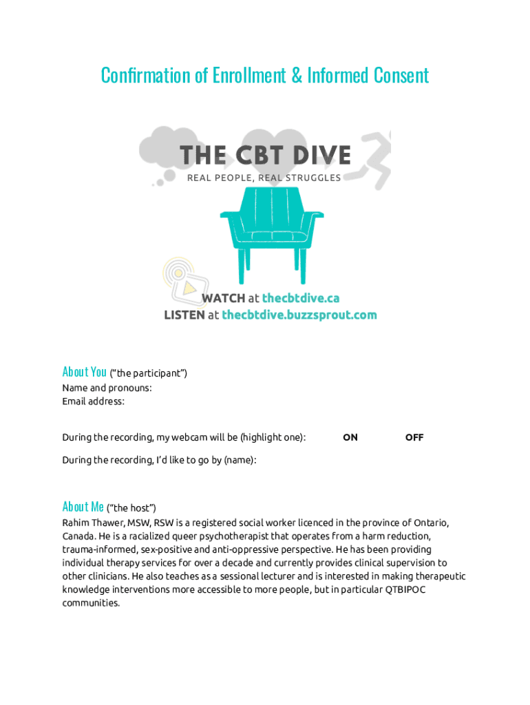 Fillable Online Confirmation of Enrollment & Informed Consent Fax Email Print - pdfFiller